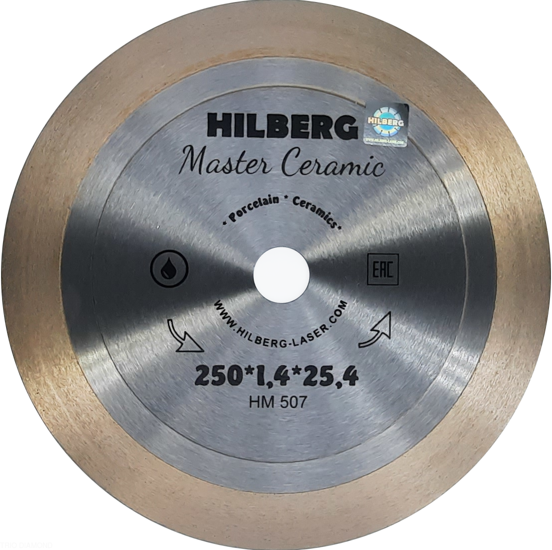Диск алмазный отрезной 250*25,4 Hilberg Master Сeramic HM507
